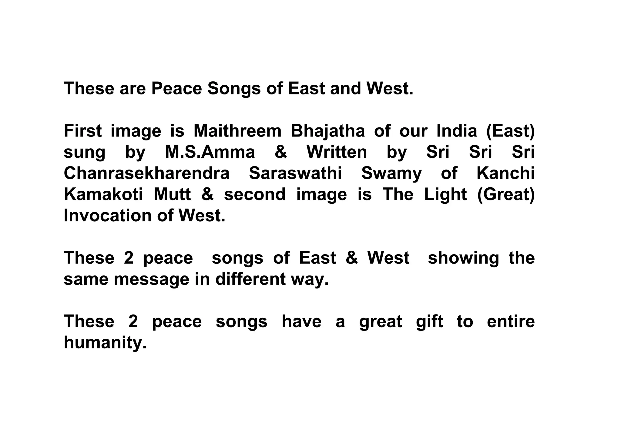 Peace songs of east and west | PDF