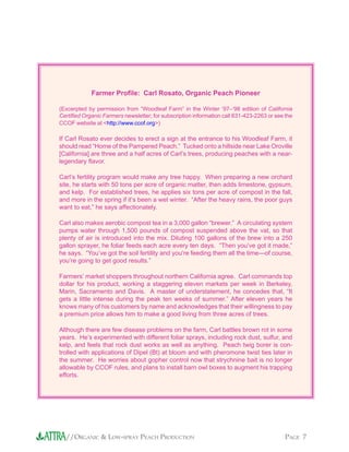 Organic and Low-Spray Peach Production | PDF