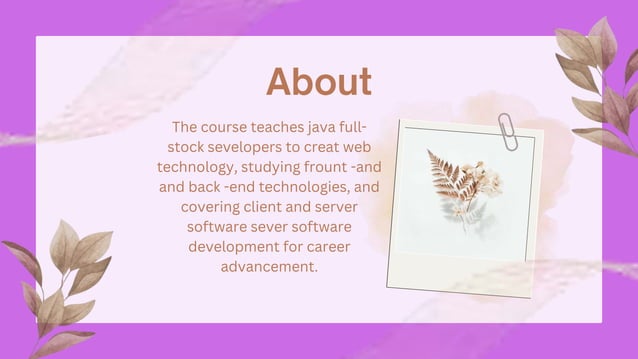 Java Full Stack course in Hyderabadey Aesthetic Watercolor Portfolio ...