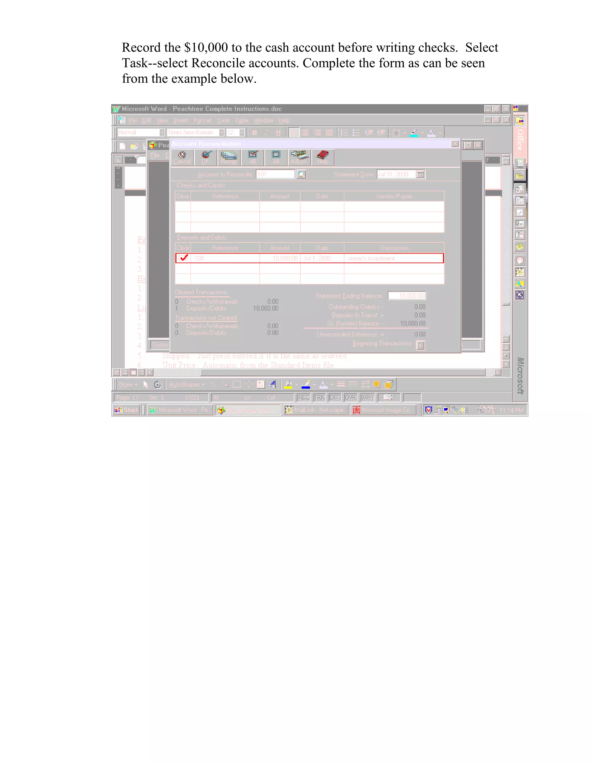 Peachtree complete instructions | DOC