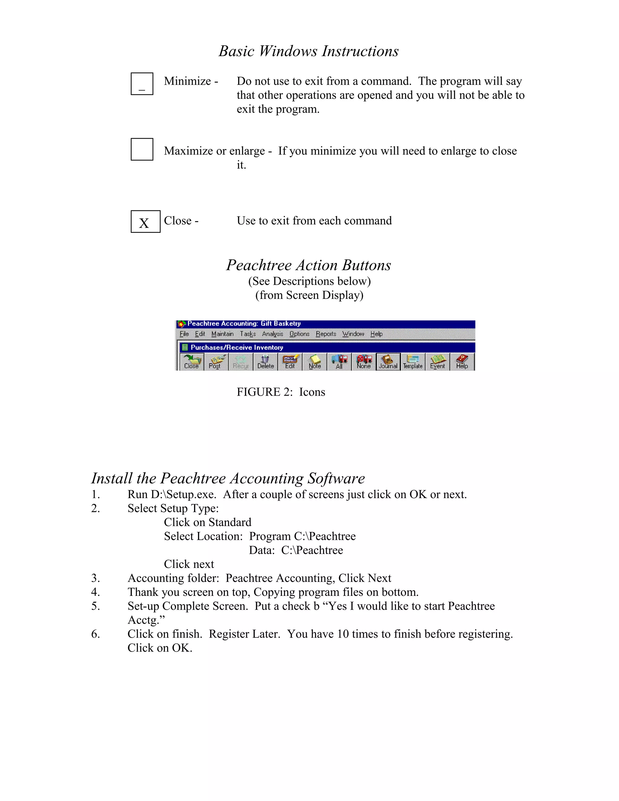 Peachtree complete instructions | DOC