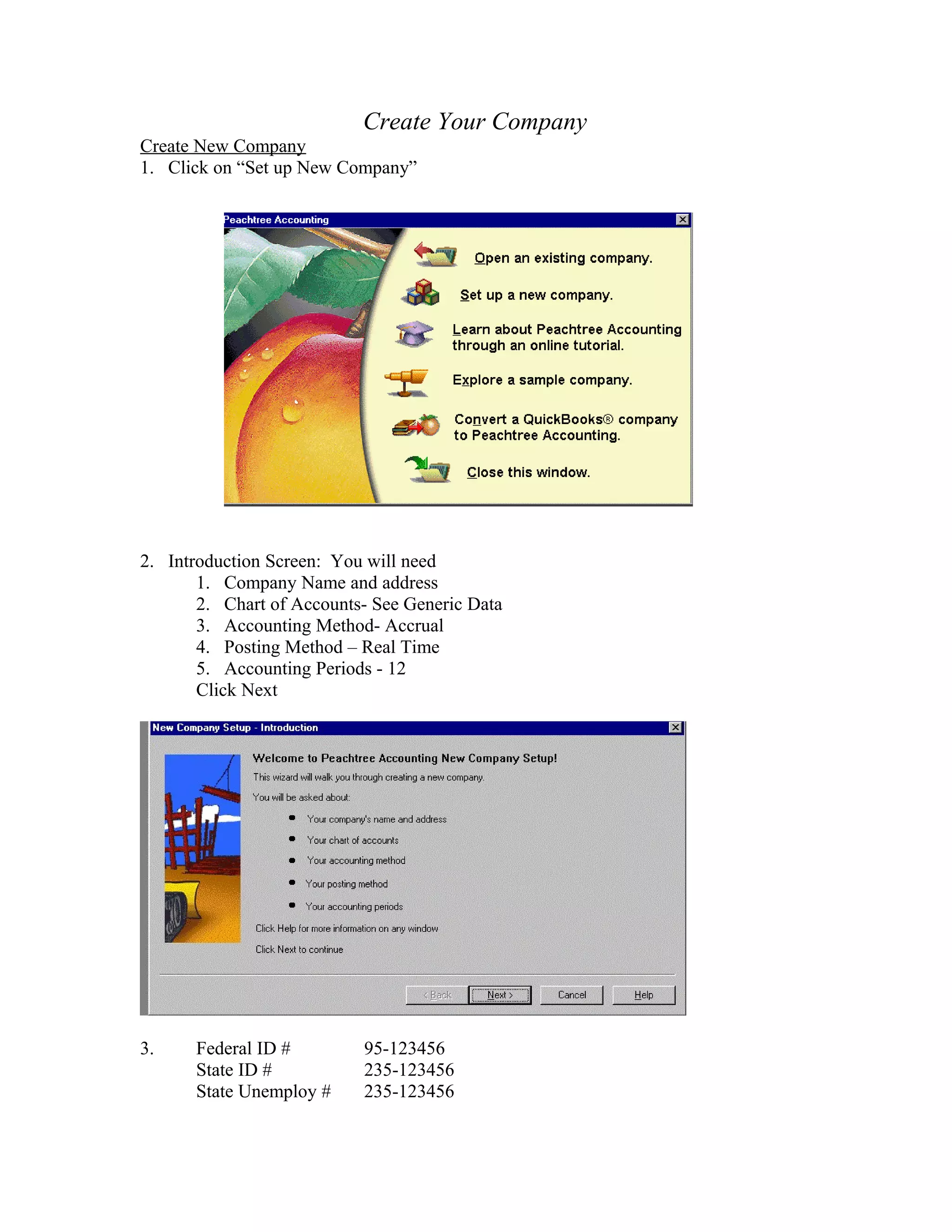 Peachtree complete instructions | DOC