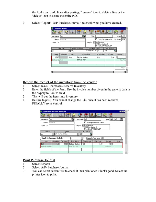 Peachtree complete instructions | DOC