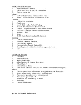Peachtree complete instructions | DOC