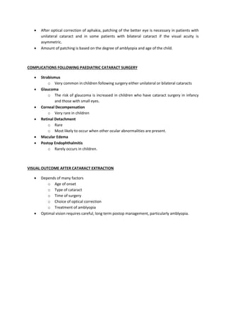 Peadiatric cataract | PDF