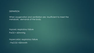 respiratory failure and shock definition and management | PPTX