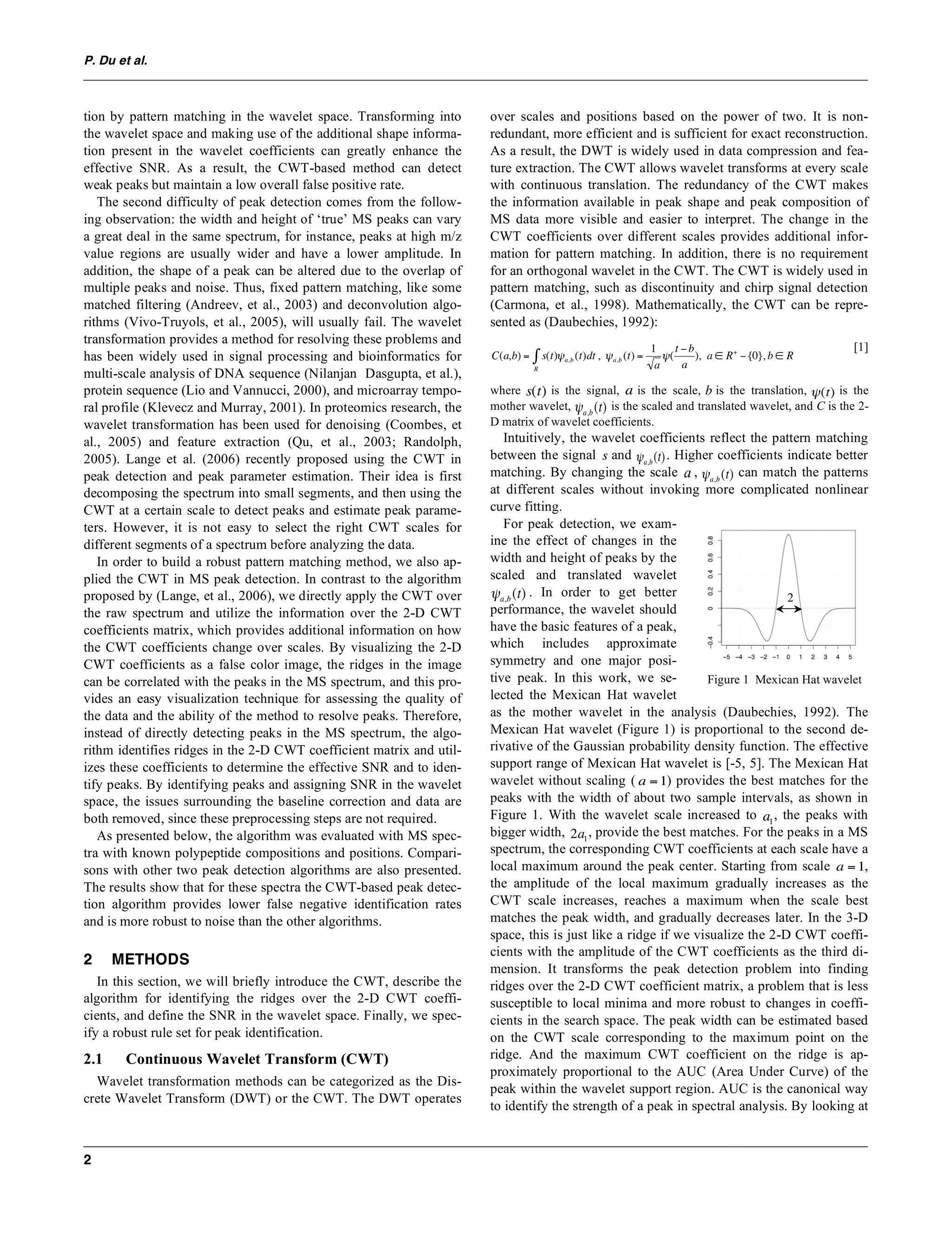 Peak Detection Cwt Pdf
