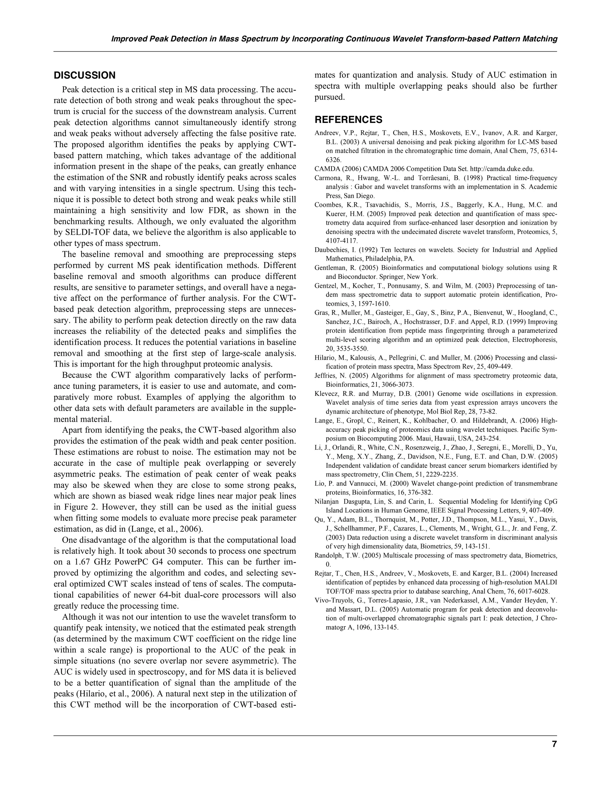 Peak Detection Cwt Pdf