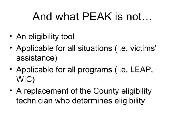 Peak presentation for isrt | PPT