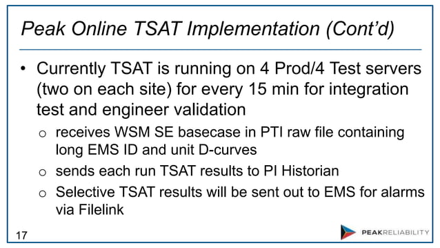 Peaks Synchrophasor Technology Implementation Progress And Roadmap Ppt