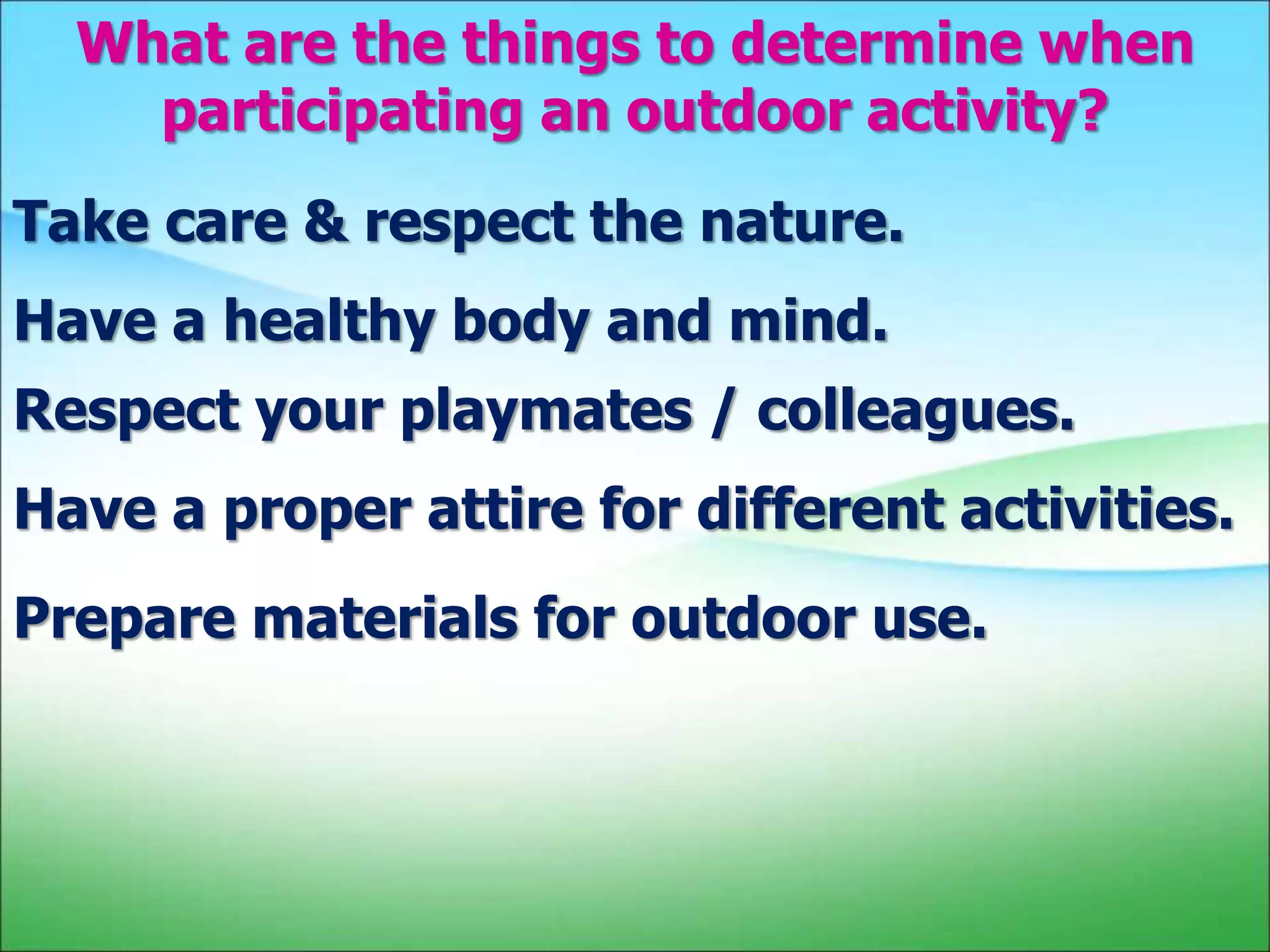 Pe and health Recreational Activities | PPT