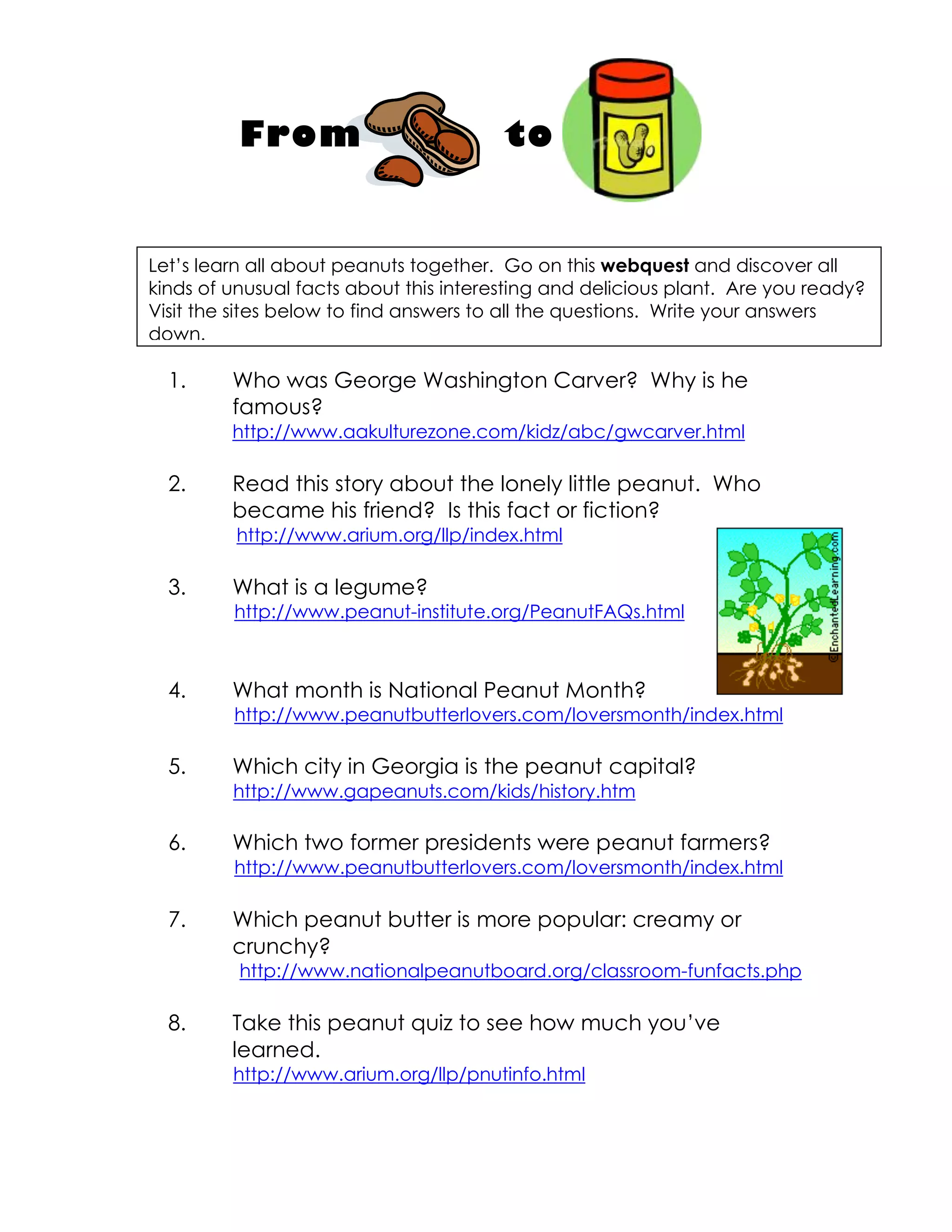 Peanut webquest | PDF