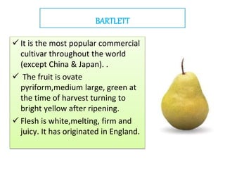 DESCRIPTION AND IDENTIFICATION OF VARIETIES IN PEAR | PPTX
