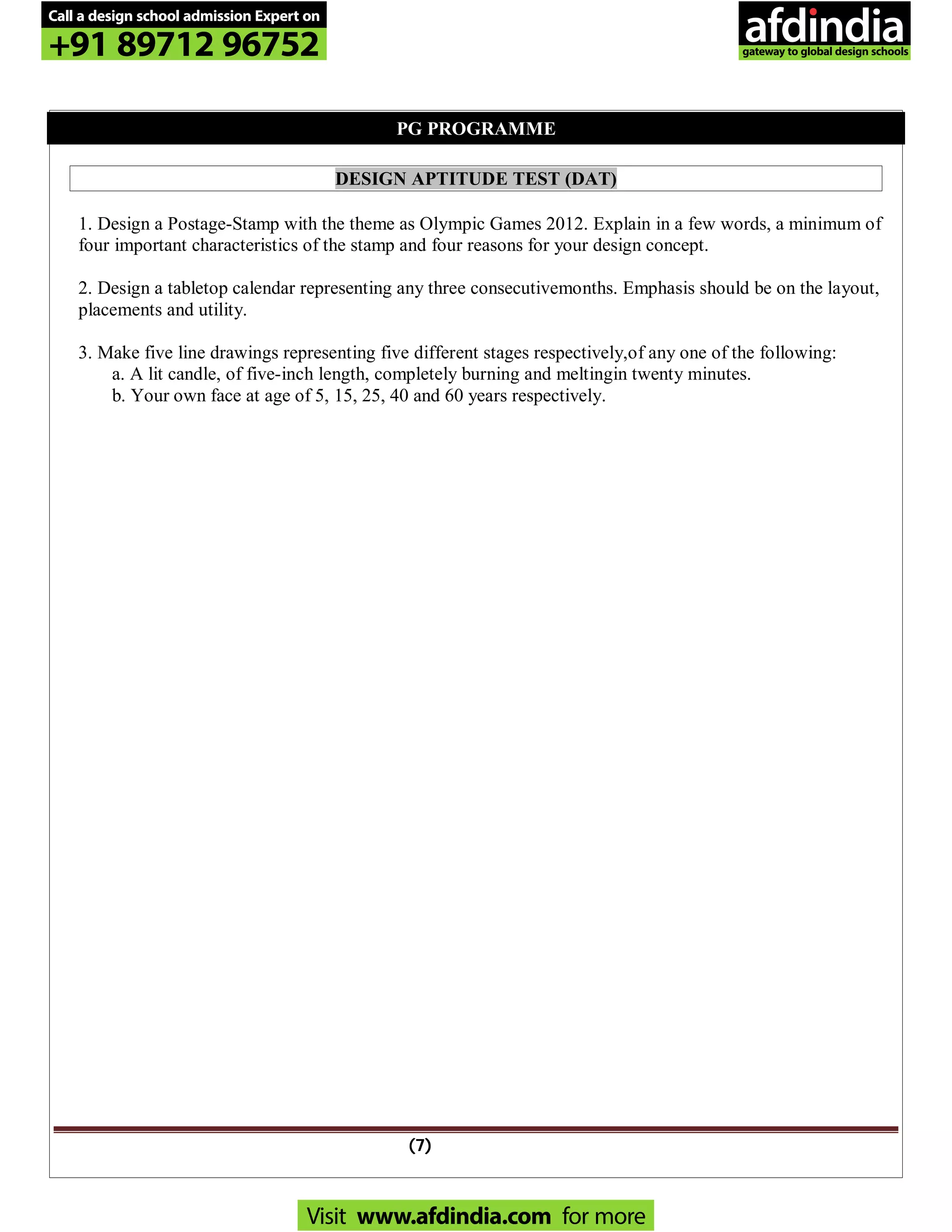 Pearl academy pg sample question paper | PDF