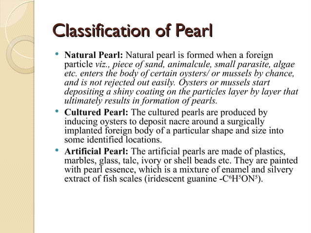 Pearl formation in mollusca for BSc I students | PPT