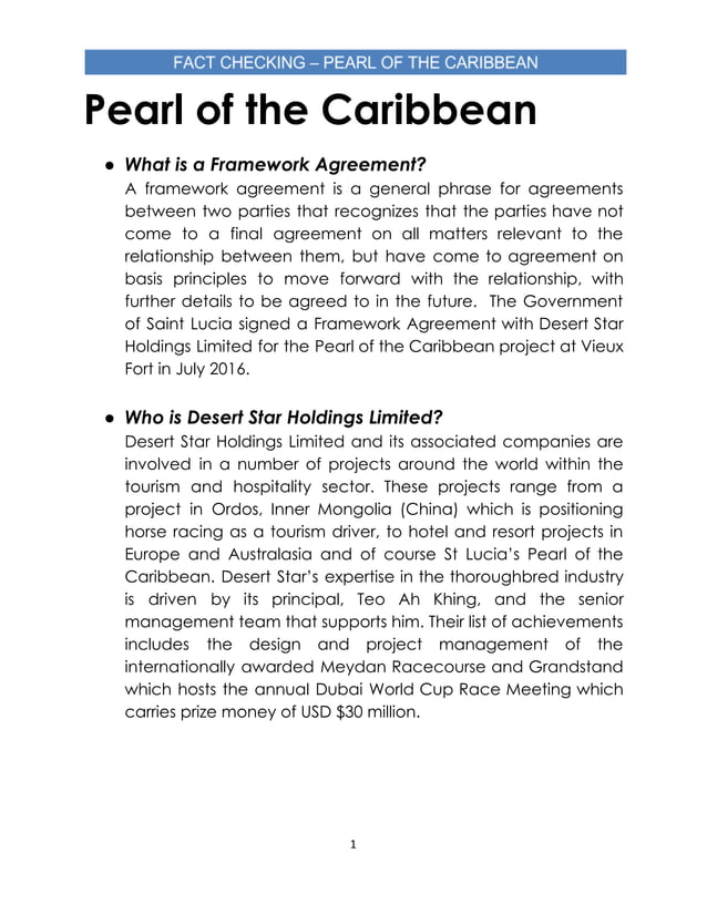Pearl of the Caribbean Fact Sheet | PDF