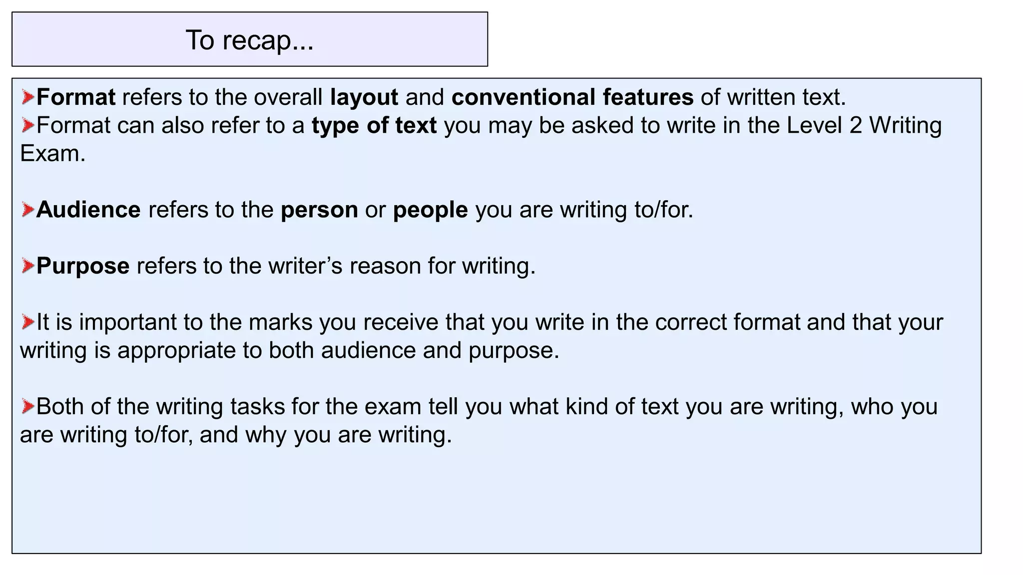 FS English Level 2 – March 16, 2023 (Writing Format, purpose and ...