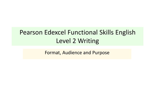 FS English Level 2 - March 16, 2023 (Writing Format, purpose and ...