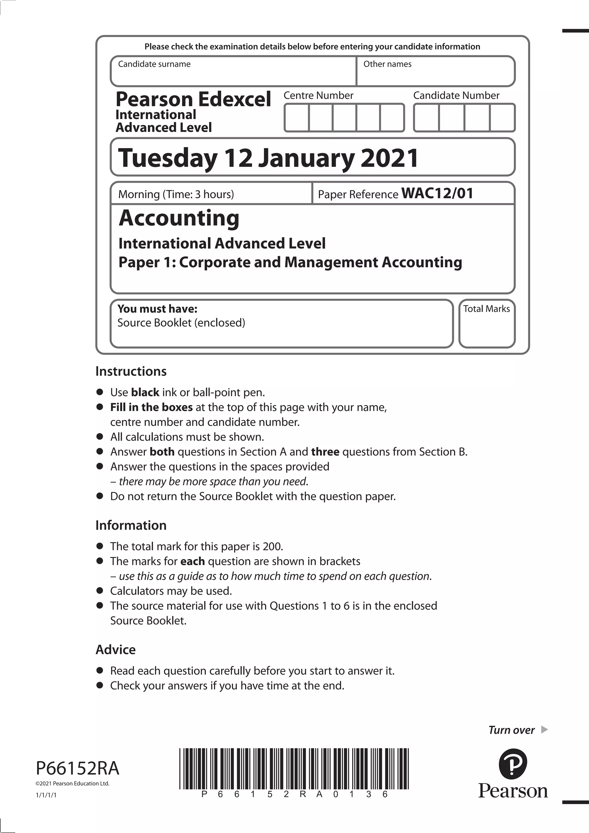 Pearson edexcel ial accounting january 2021 unit 02 corporate and ... Pearson edexcel ial accounting january 2021 unit 02 corporate and ...