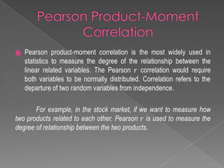 Pearson product moment correlation | PPT | Free Download