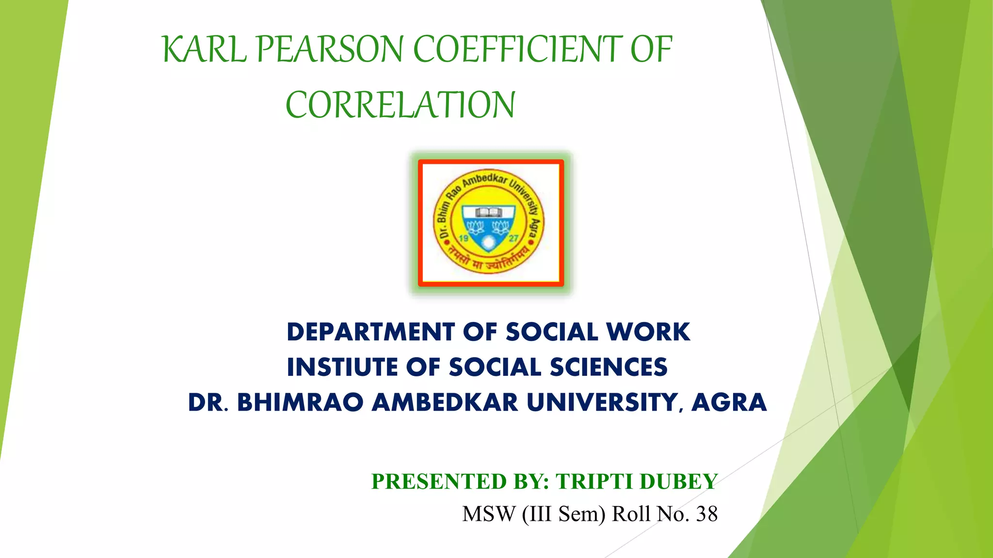 Pearson's correlation | PPTX