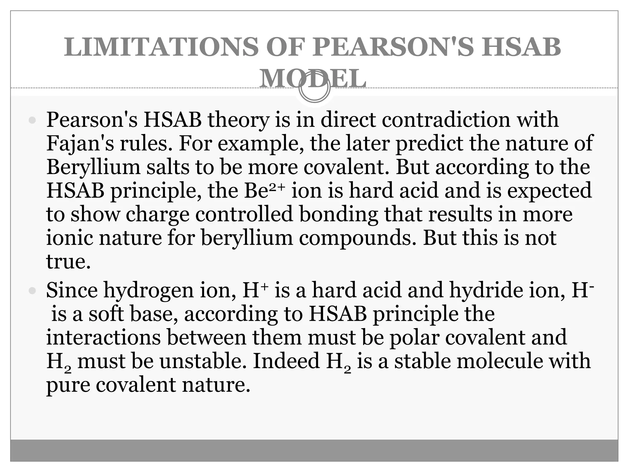Pearson's HSAB Theory | PPTX