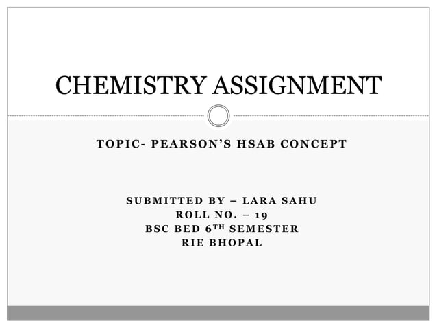 Pearson's HSAB Theory | PPTX