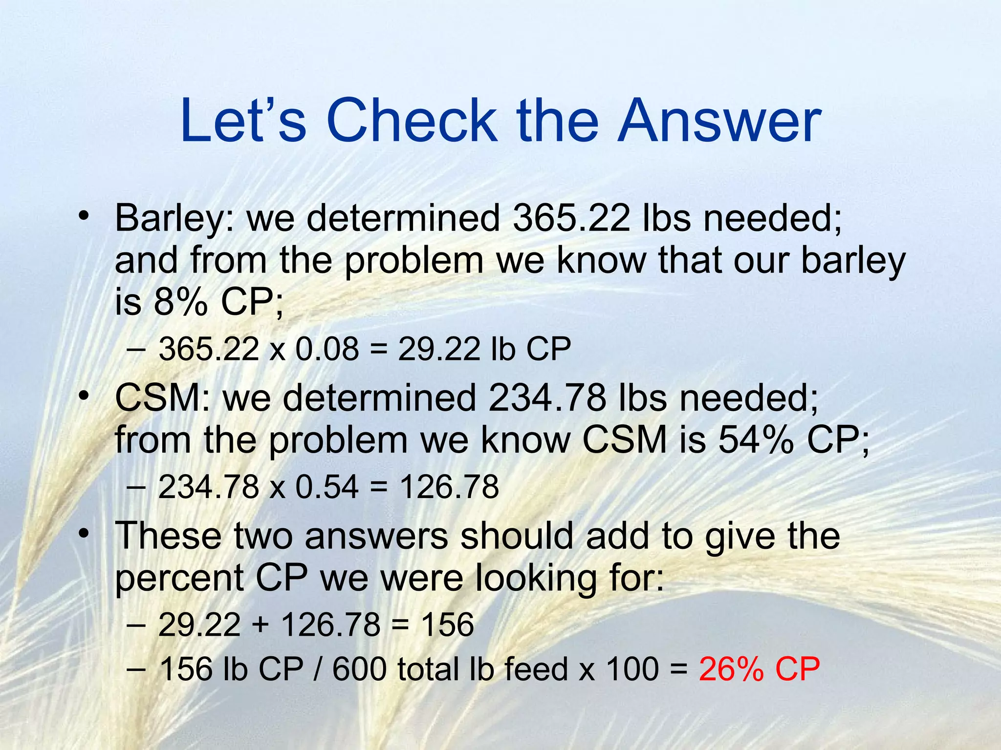 Pearson square - Balancing Rations | PPT