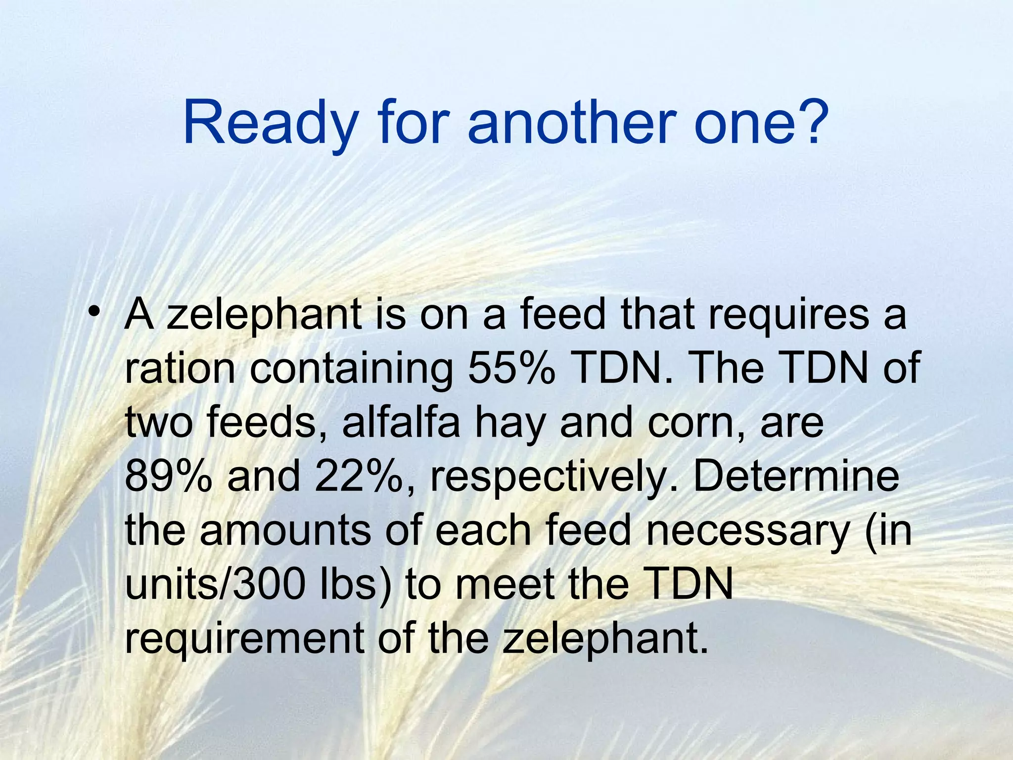 Pearson square - Balancing Rations | PPT