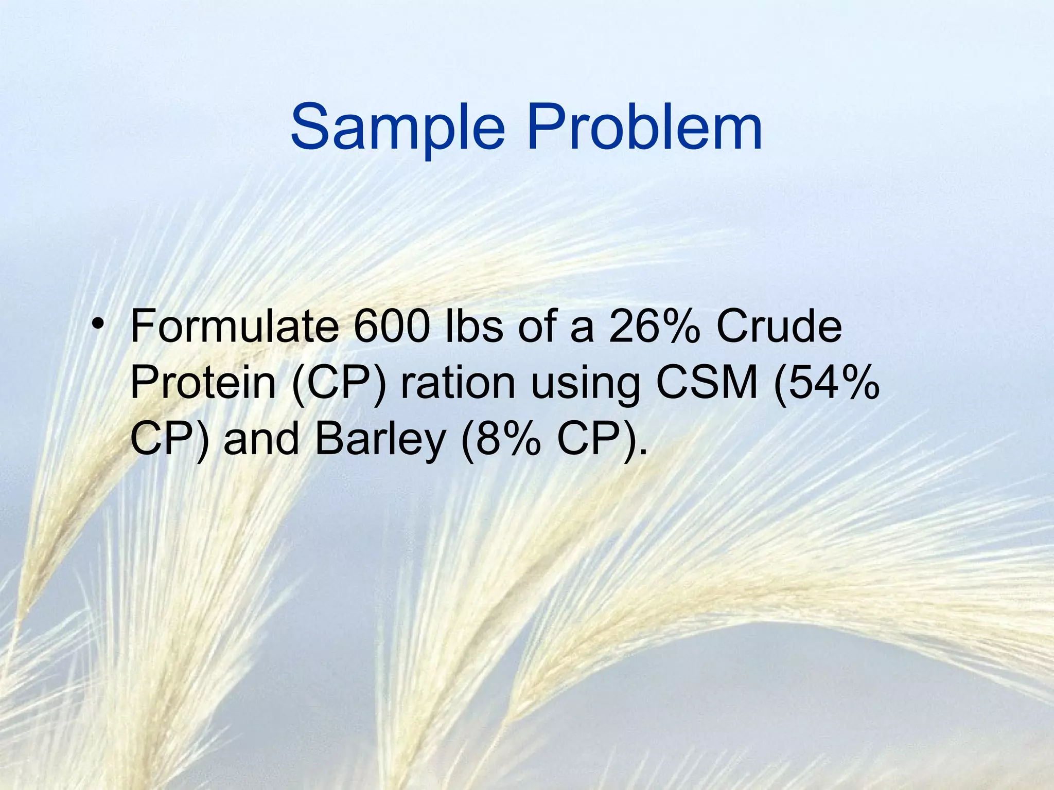 Pearson square - Balancing Rations | PPT