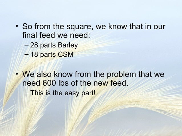 Pearson square - Balancing Rations | PPT | Nutrition | Healthy Living