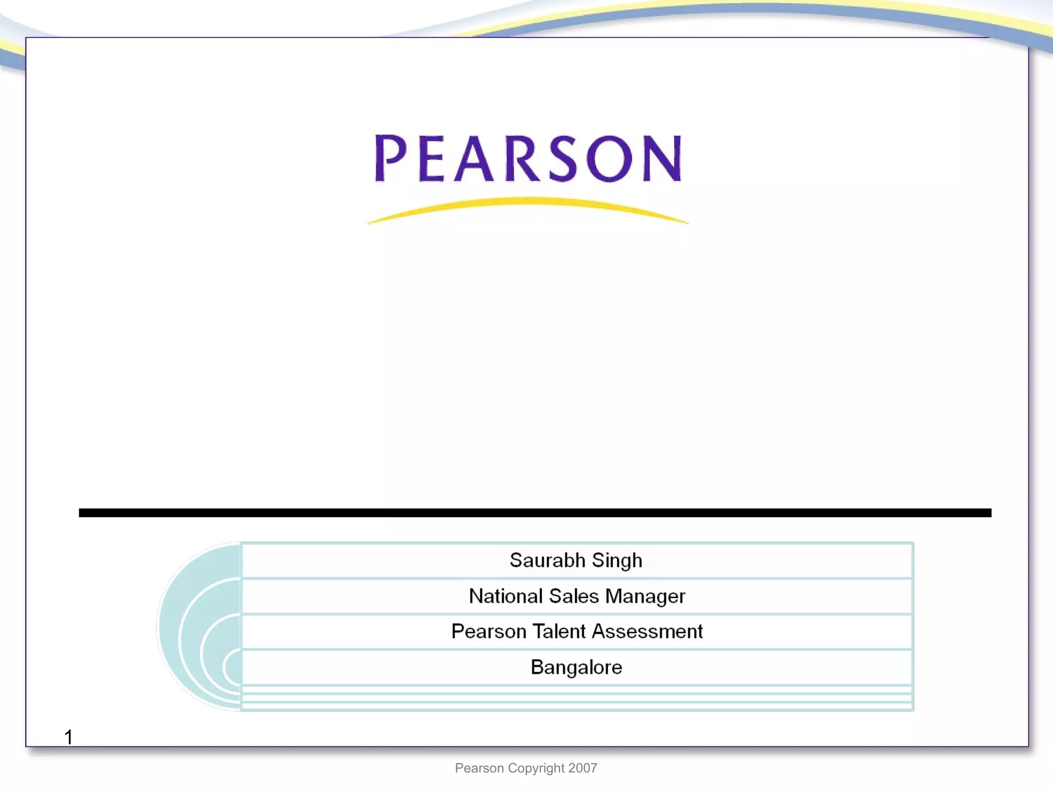 Pearson talent assessment corporate presentation | PPT