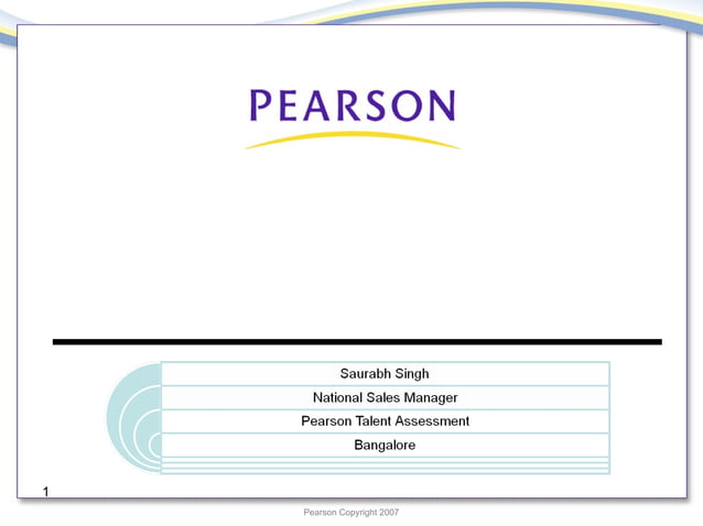Pearson talent assessment corporate presentation | PPT