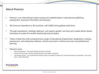 Pearson talent assessment corporate presentation | PPT