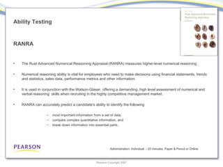 Pearson talent assessment corporate presentation | PPT