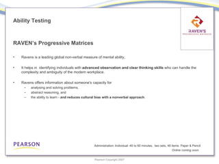 Pearson talent assessment corporate presentation | PPT