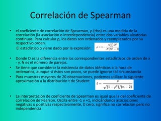 Pearson y spearman Estadistica | PPT