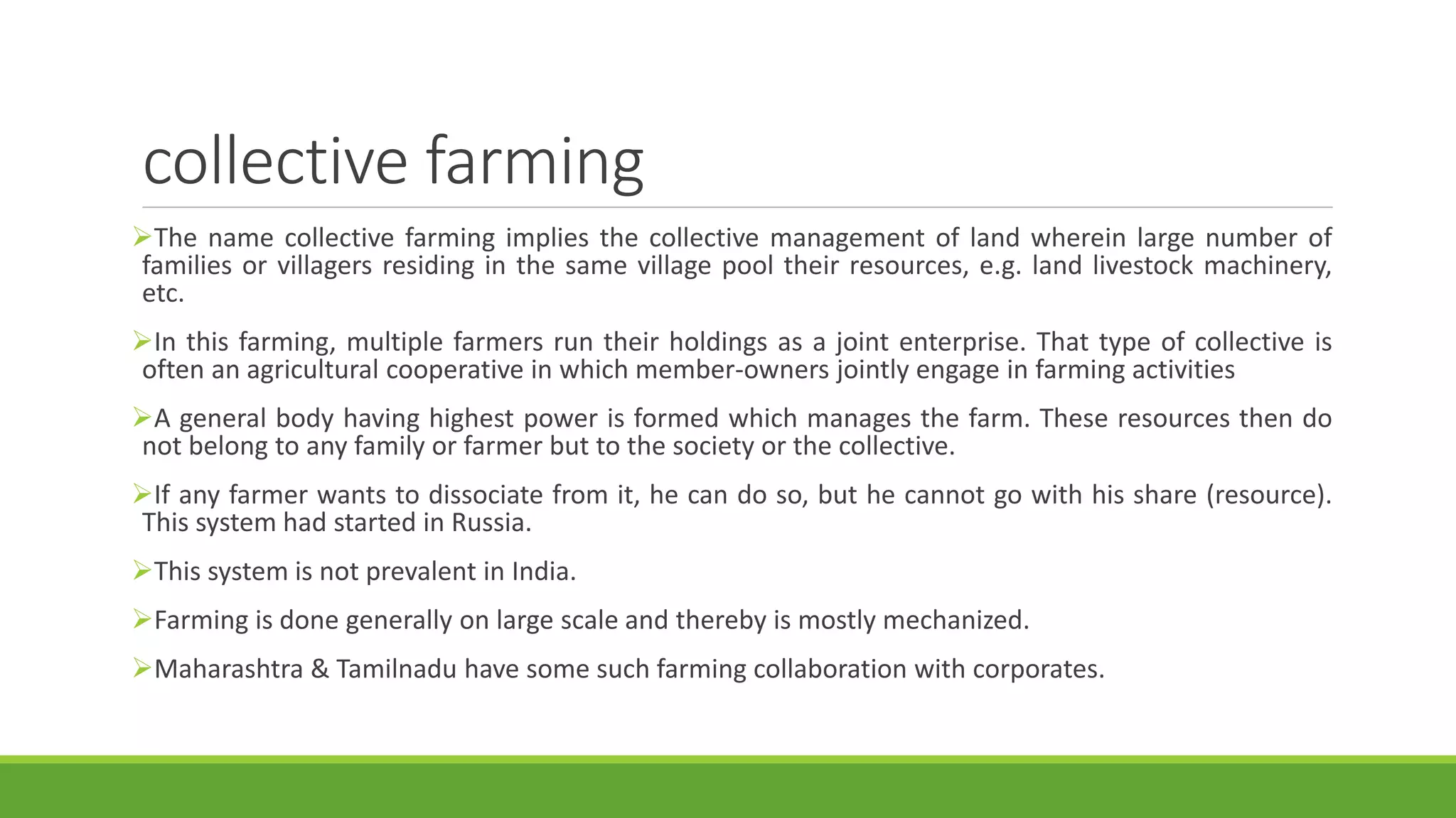 PEASANT FARMING, STATE FARMING, CAPITALISTIC FARMING.pptx
