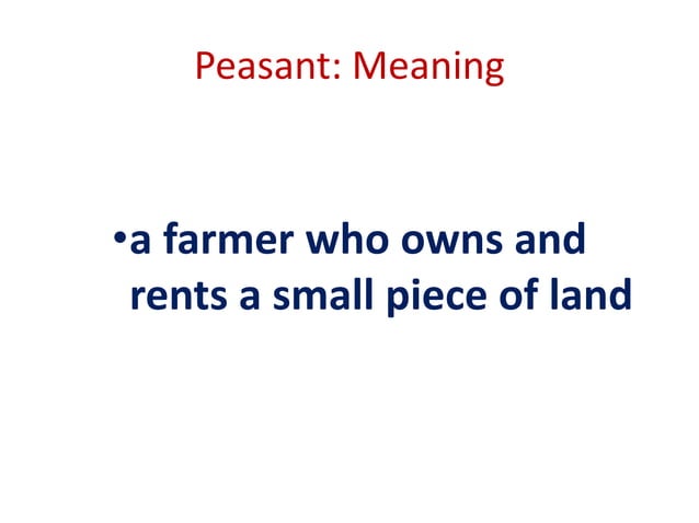 Peasant Movements.ppt | Land and Farms | Real Estate