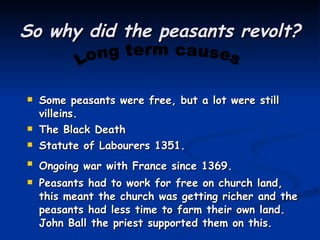 Peasants Revolt Causes & Events | PPT