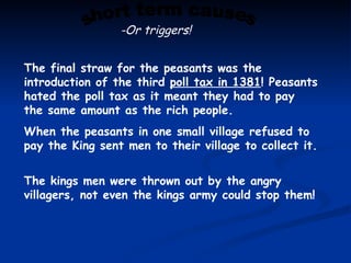 Peasants Revolt Causes & Events | PPT