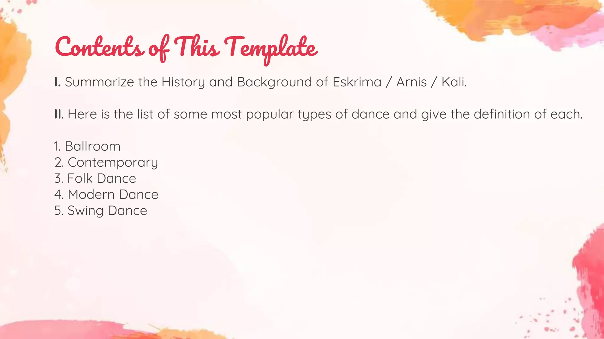 Pe assignment / Dance and Martial Arts | PPTX