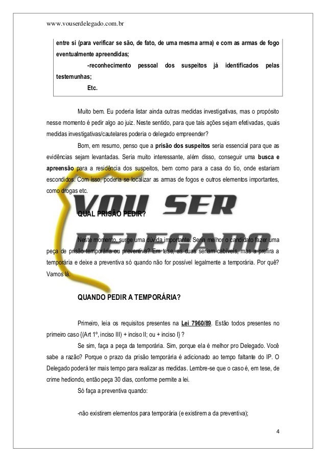 Modelo De Pedido De Prisao Temporaria Vários Modelos