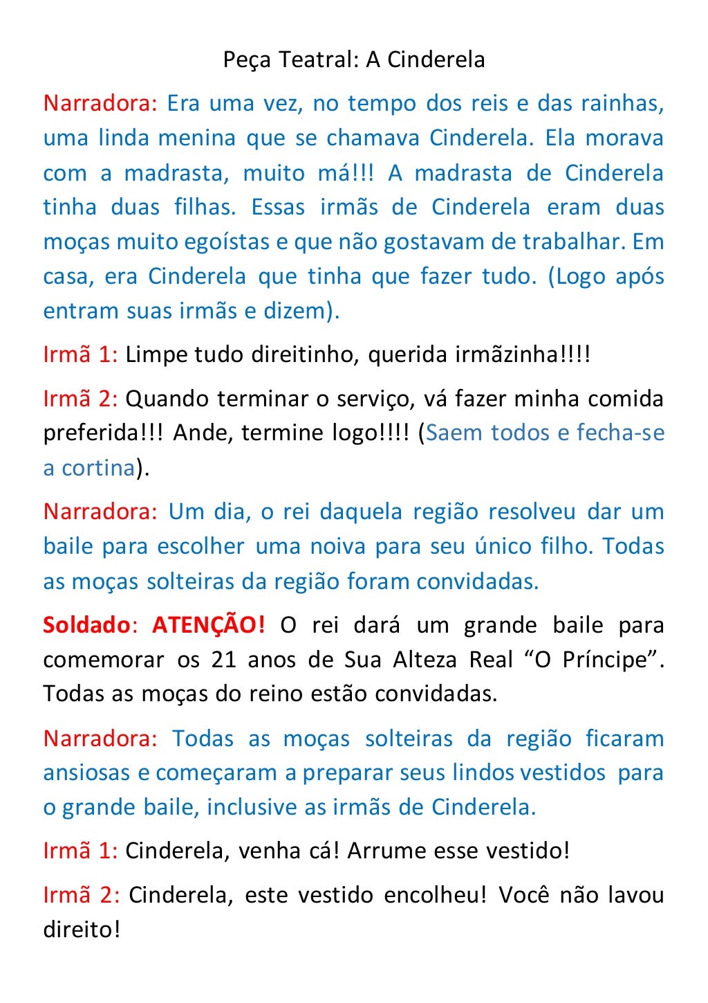 Exemplo De Texto Teatral - FDPLEARN