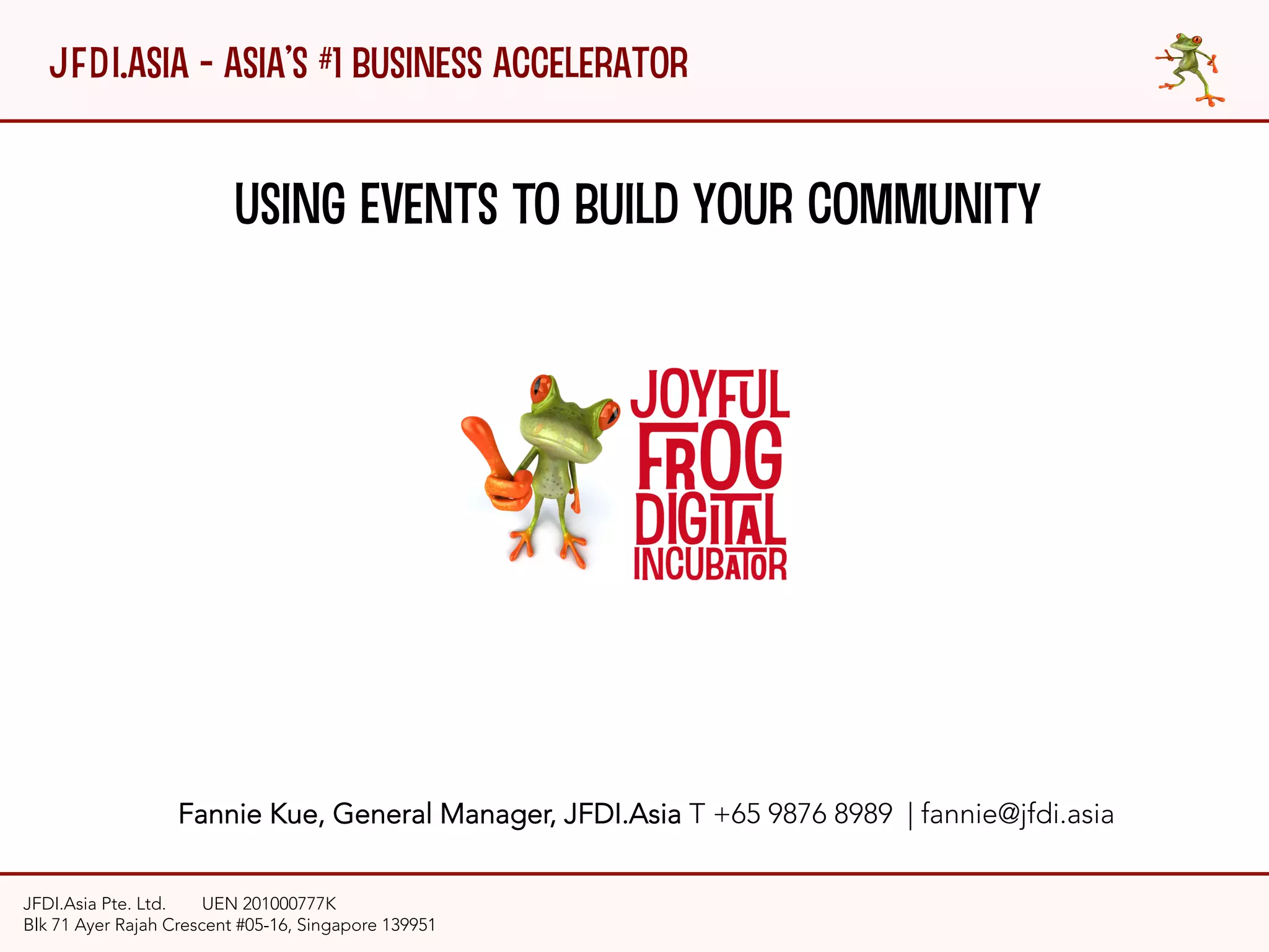 How JFDI build our community | PPT