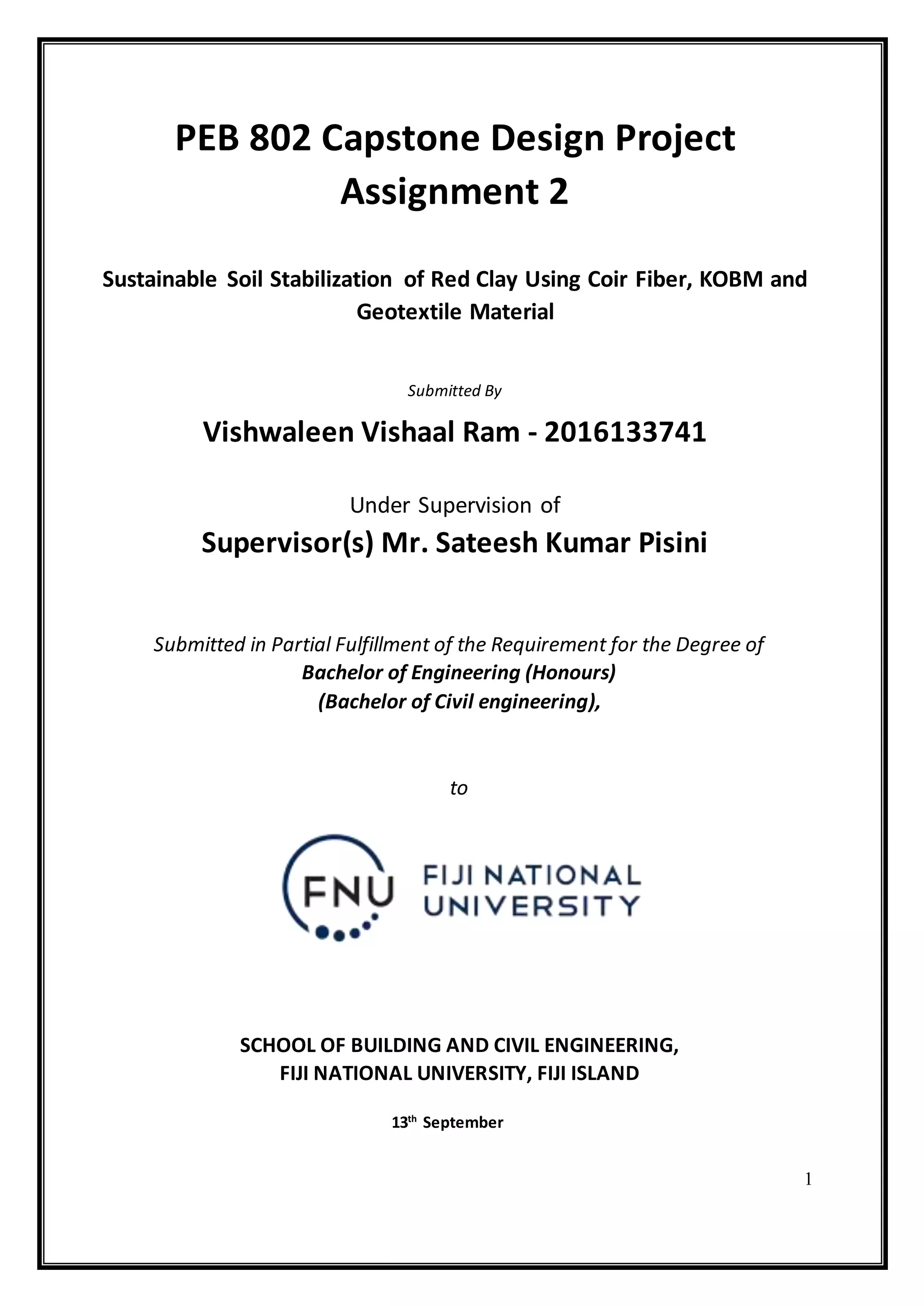 Peb802 capstone design project assesment 2 | DOCX