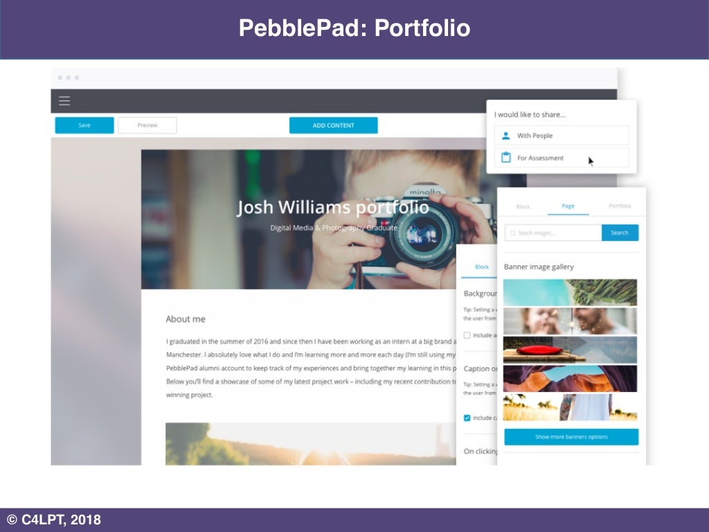 10 PebblePad: Portfolio © C4LPT,