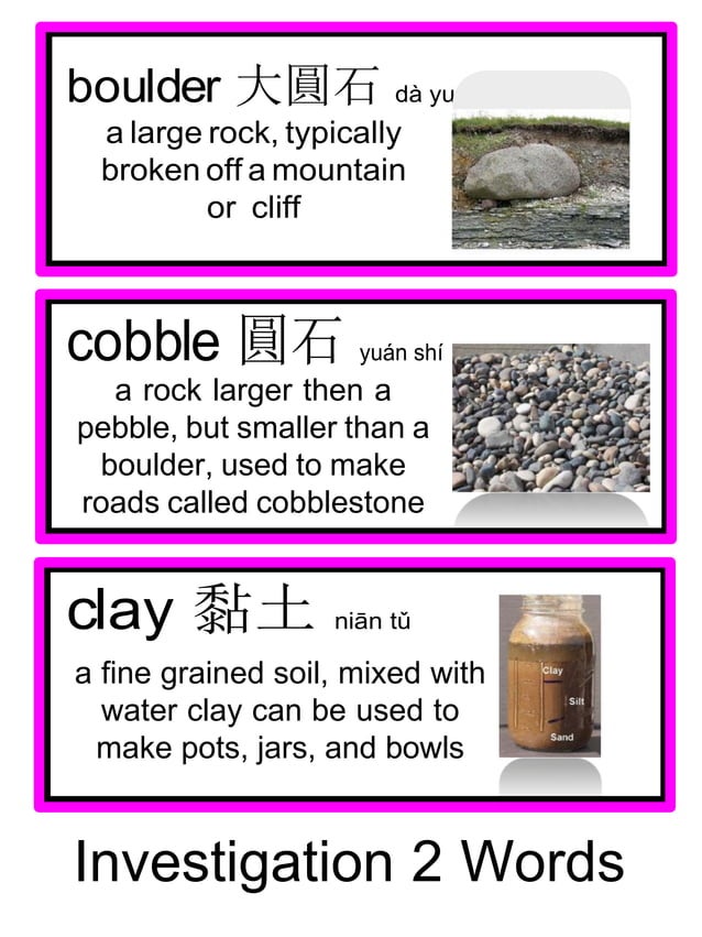 Pebbles sand and silt vocabulary | PDF | Geology | Science