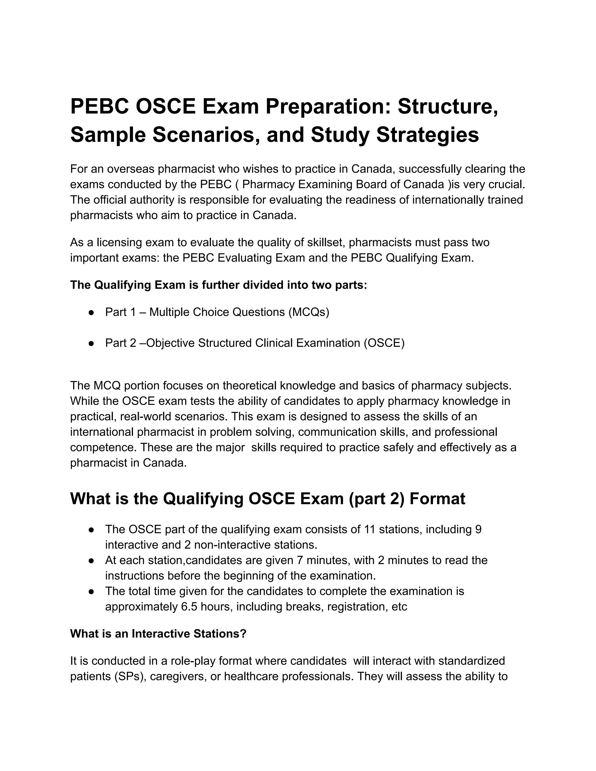 PEBC OSCE Exam Preparation_ Structure, Sample Scenarios, and Study ...