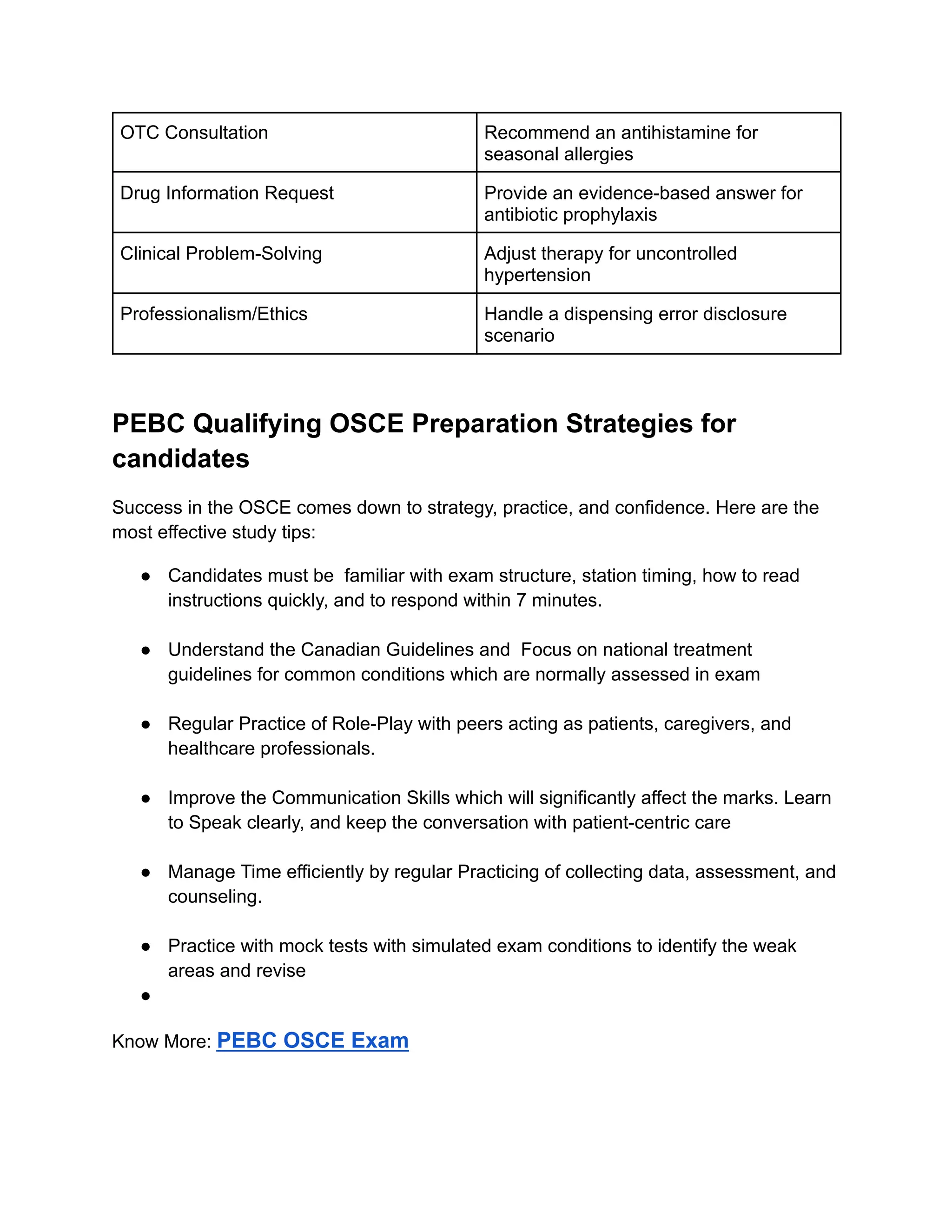 PEBC OSCE Exam Preparation_ Structure, Sample Scenarios, and Study ...